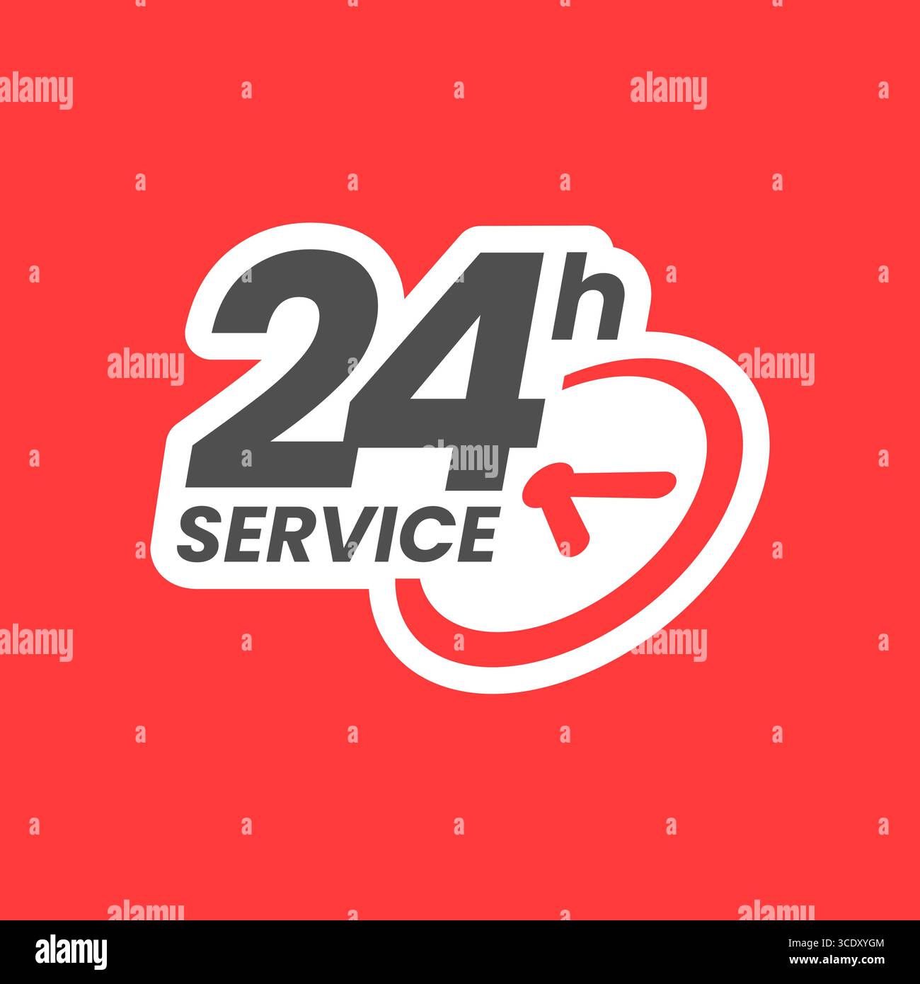 24hour service clip art with clock Stock Vector Image & Art - Alamy