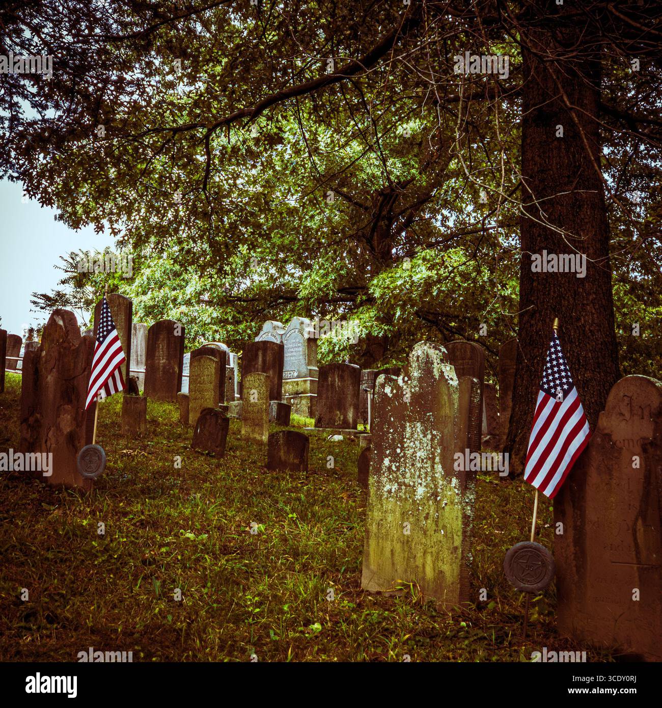 Sleepy Hollow graveyard near the old dutch church, famed for the legend ...