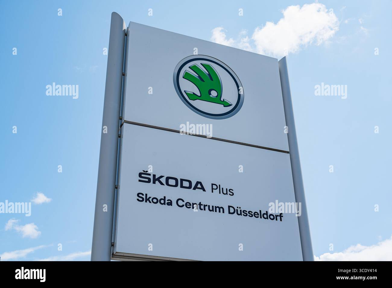Škoda dealership sign on an outdoor stand Stock Photo - Alamy