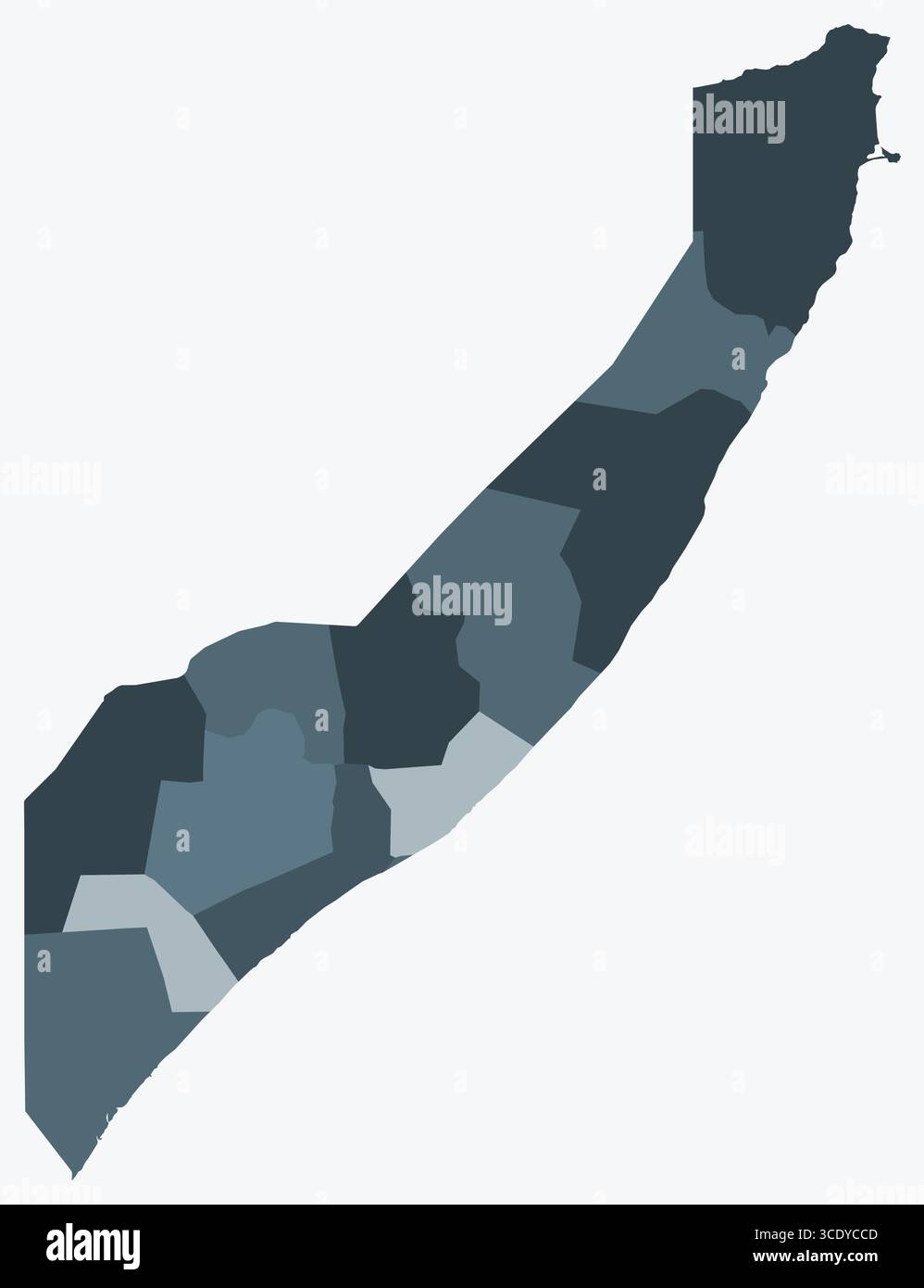 Map of Somalia with regions. Just a simple country border map with ...