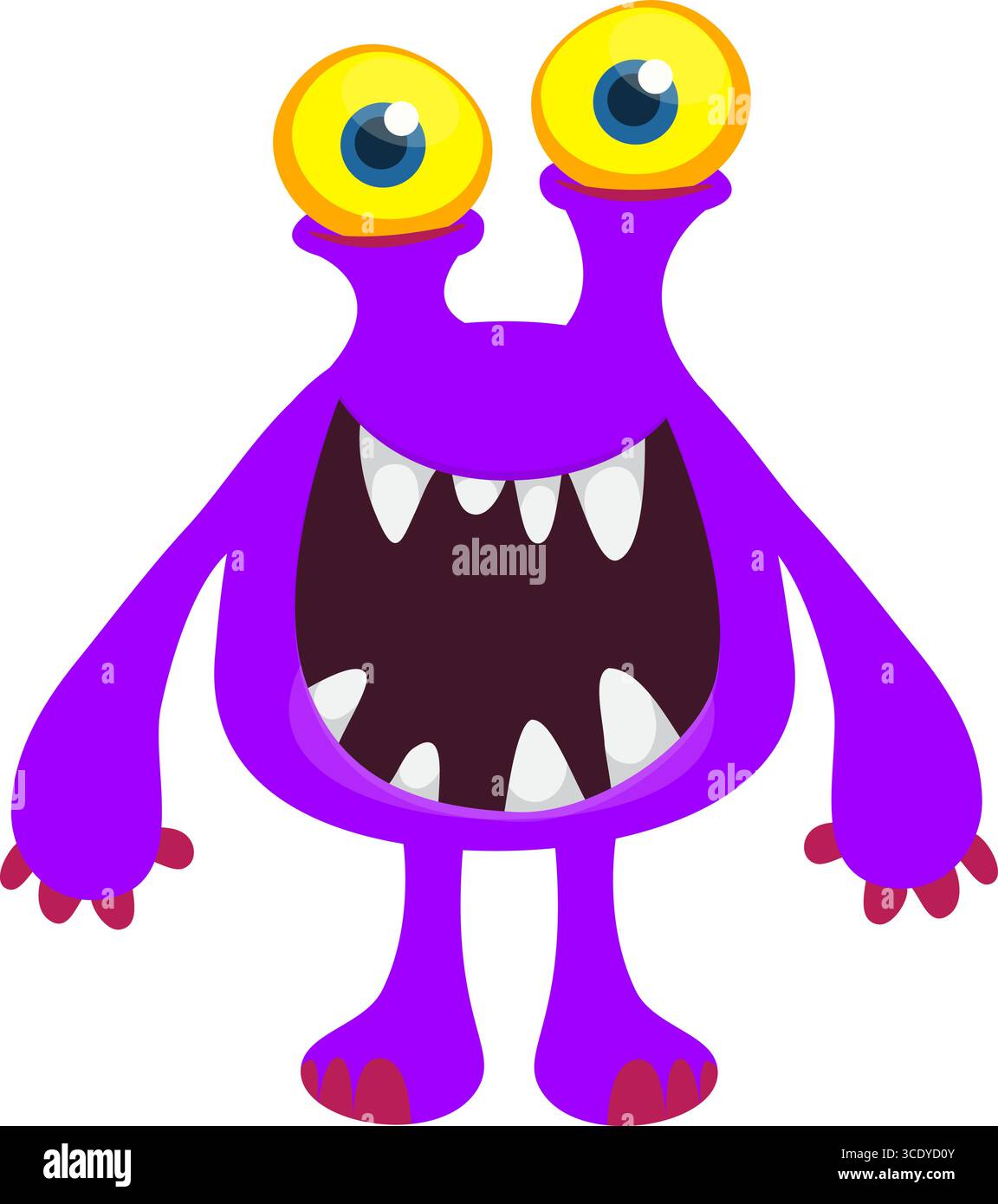 Cartoon funny alien with three eyes. Vector illustration. Halloween ...