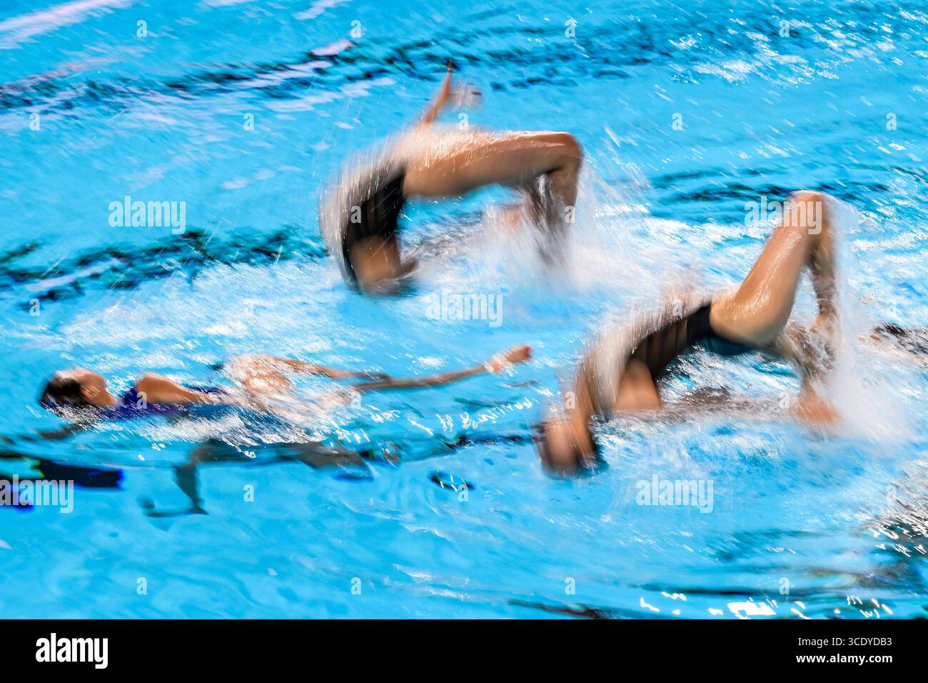 Athletes of team Hong Kong compete in the artistic swimming team ...