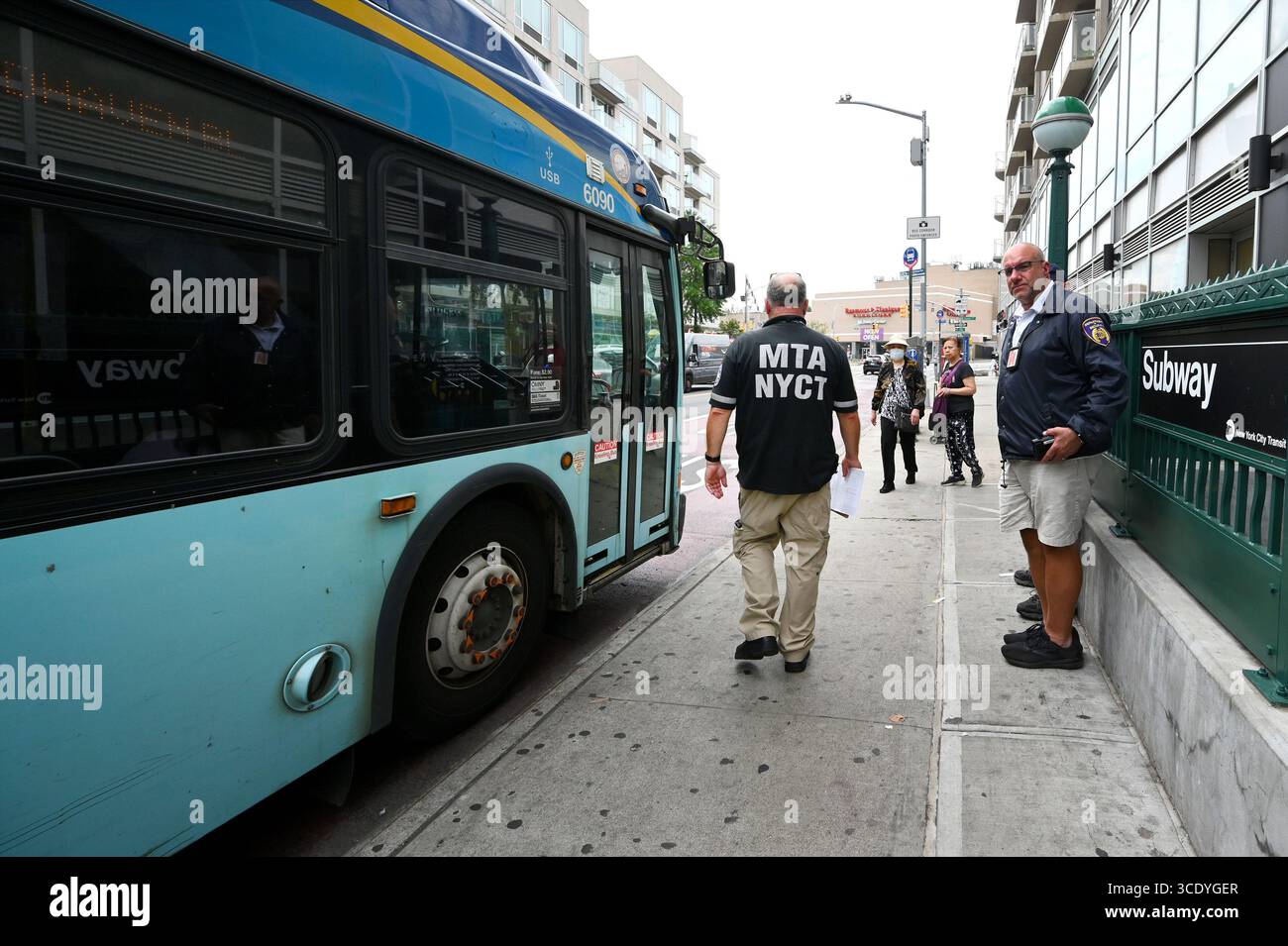 Members of the New York City Transit 'Eagle Team', part of the MTA Fare ...