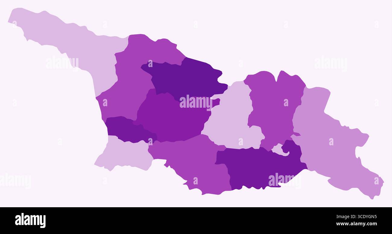 Map of Georgia with regions. Just a simple country border map with ...