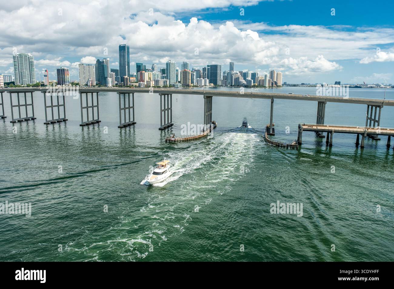 Stock images of Miami skyline. Helicopter Aerial View Miami City, South ...