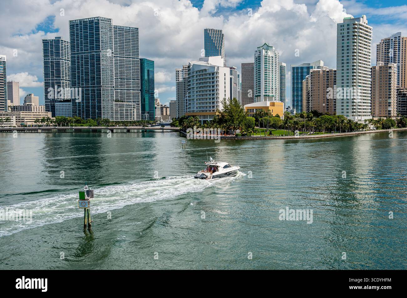 Stock images of Miami skyline. Helicopter Aerial View Miami City, South ...