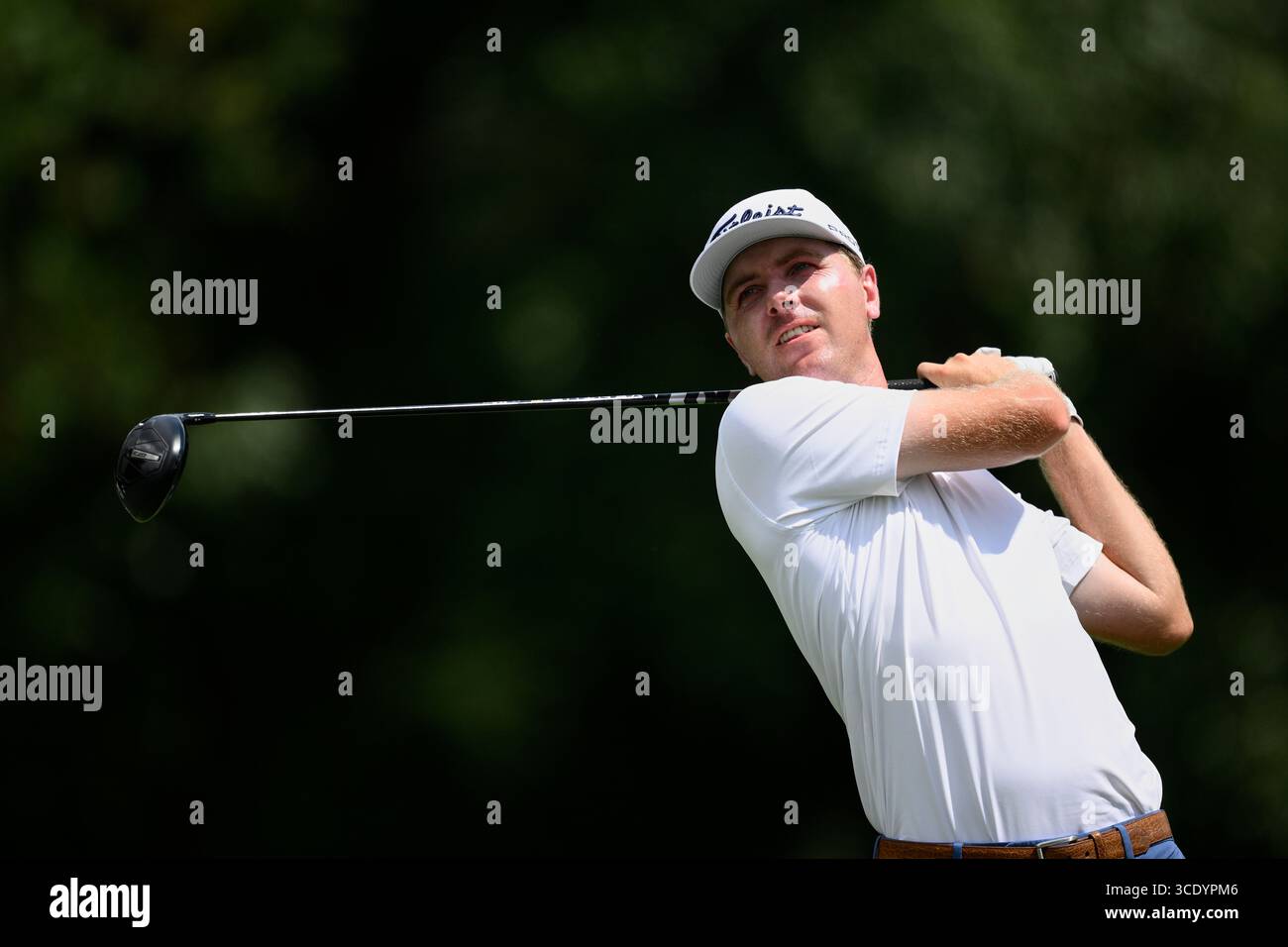 Ryan Gerard hits from the ninth tee during the first round of the BMW ...