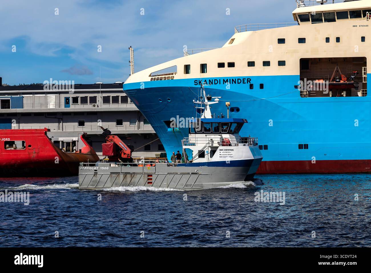 Service and work vessel Alpha arriving port of Bergen, Norway Stock ...