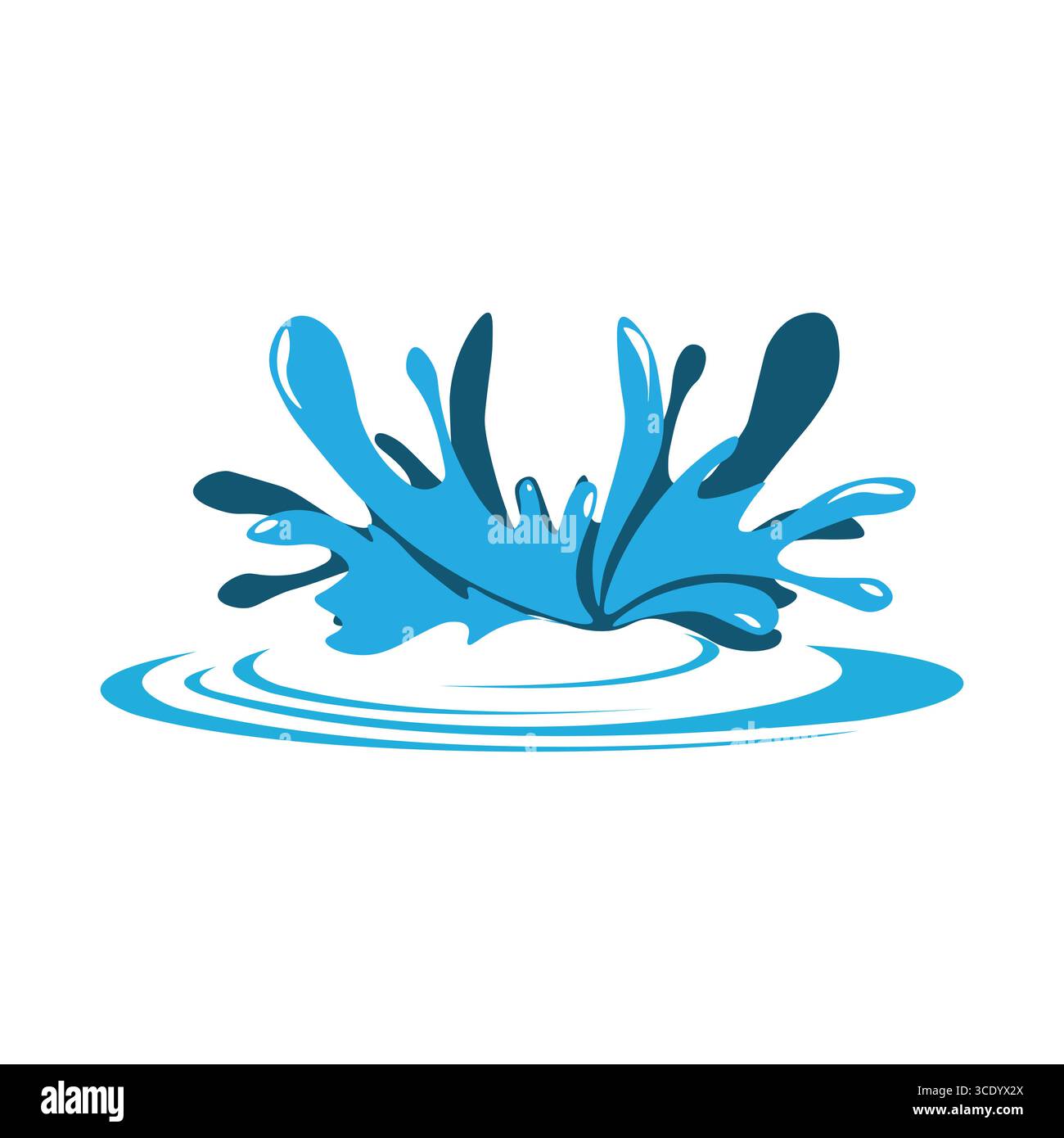 A big water splash with a wave and many droplets Stock Vector Image ...