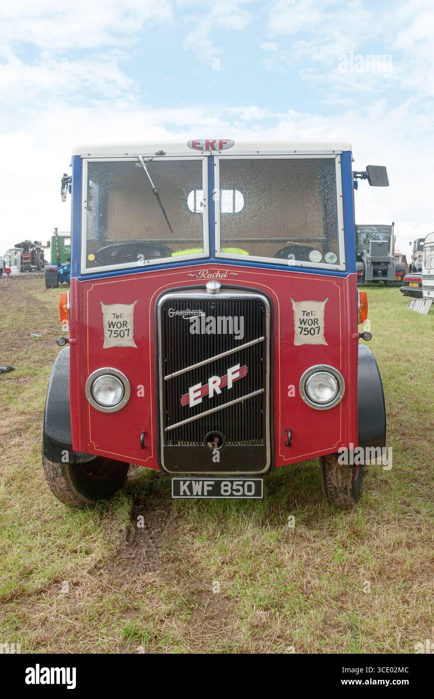 A maroon 1952 ERF lorry named Rachel with Gardner engine on display at ...