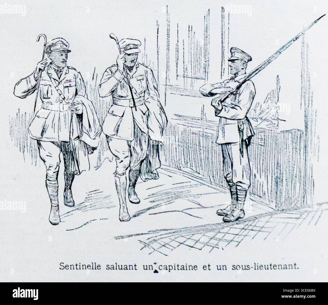 Illustration from LíIllustration, 22 April 1916, portraying a sentinel ...