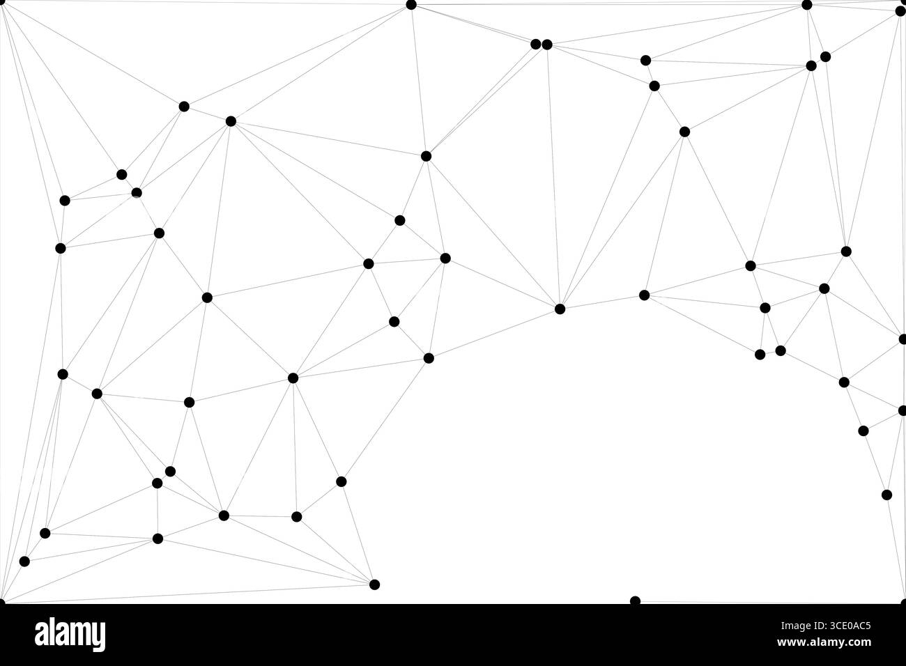 Abstract Geometric Network Mesh Background with Connected Dots and ...