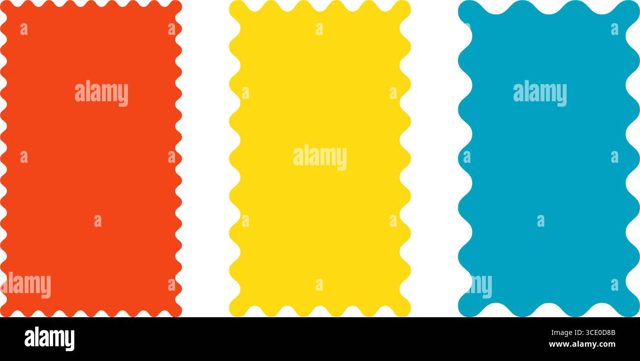 Wavy scallop edge frame. Wave rectangle vintage geometric shape ...