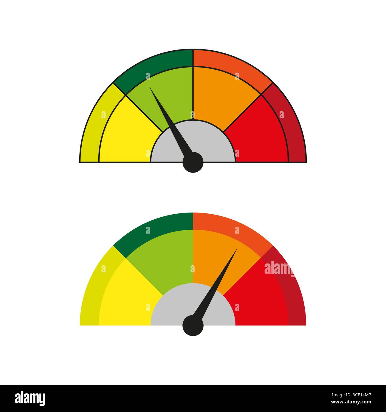 Half gauge icon. Sector meter dial. Color indicator Vector. Rainbow arc ...