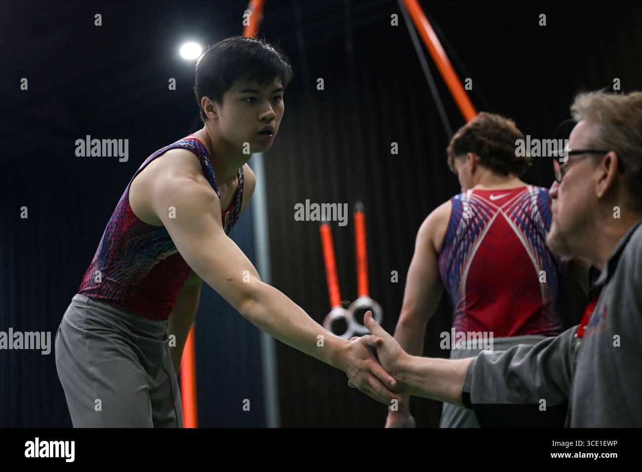 June 10, 2025, Panama City, Panama: BRANDON DANG high fives coach THOM ...
