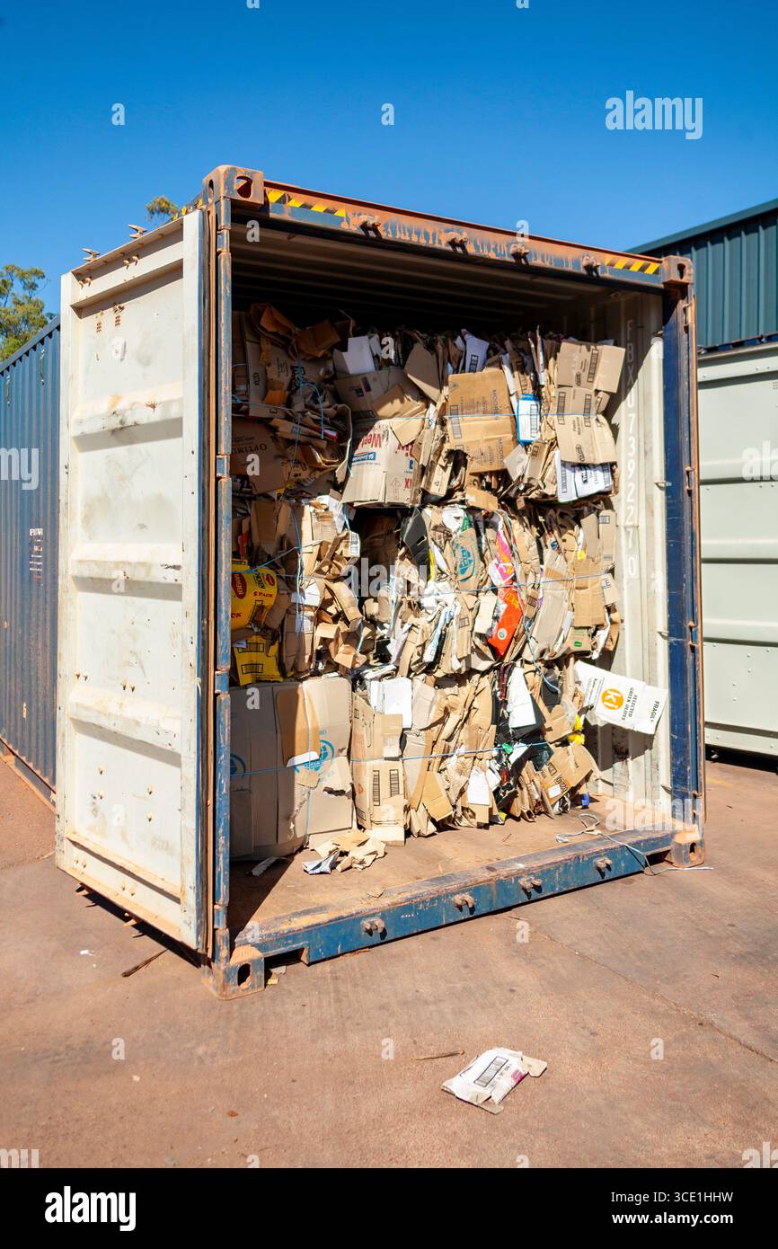 recycling container loaded full recycling paper cardboard waste zero ...