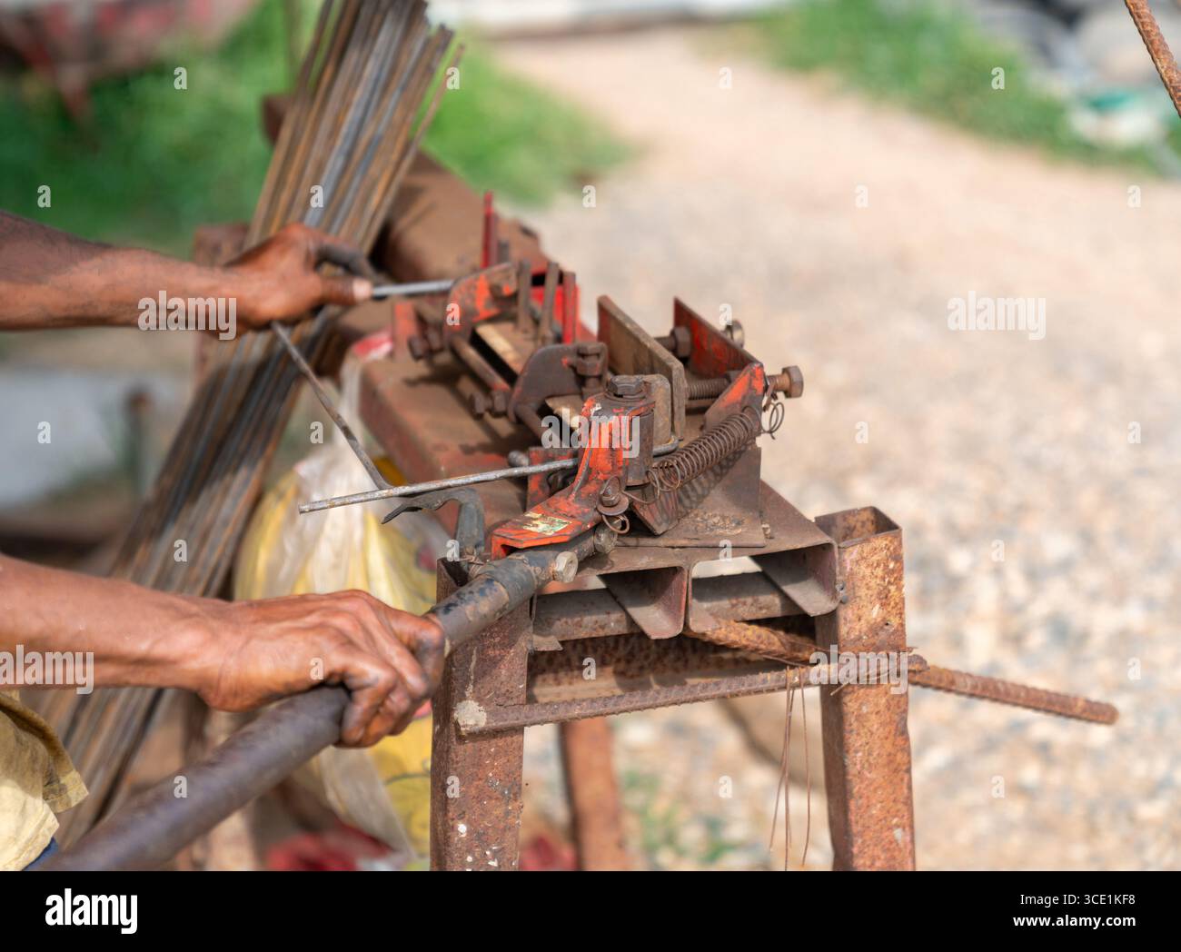 Worker shaping metal rods hi-res stock photography and images - Alamy