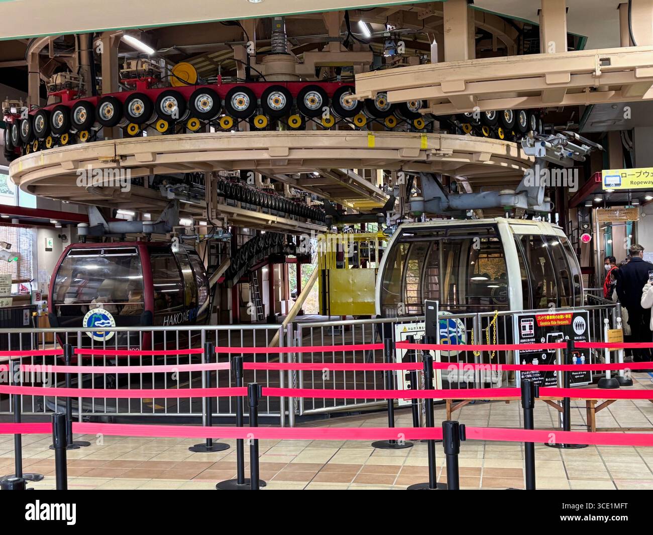 Hakone Ropeway aerial lift at Owakudani station at Hakone Kanagawa ...