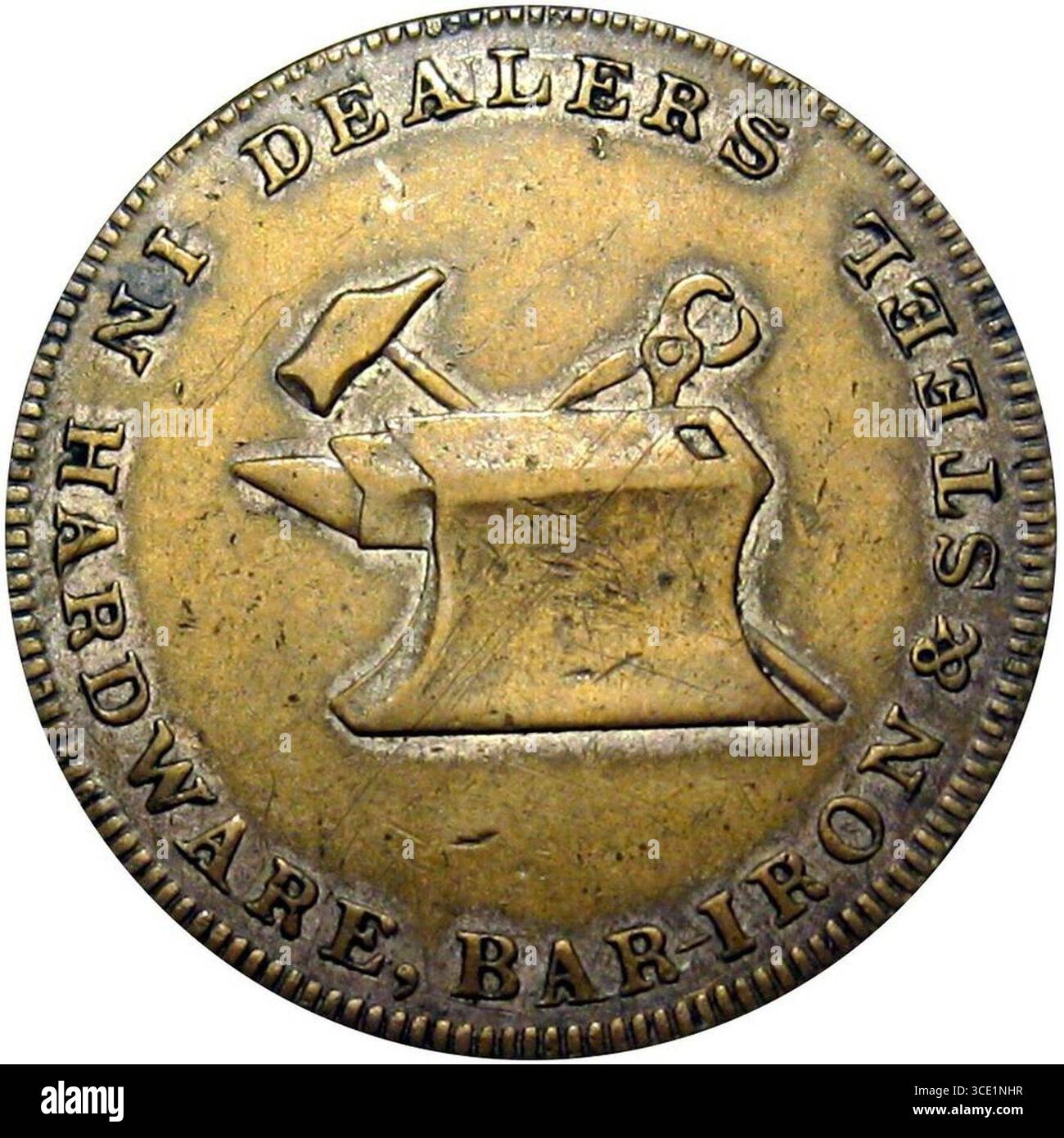 New York City - Early American Merchant Token Green & Wetmore Anvil R6 ...