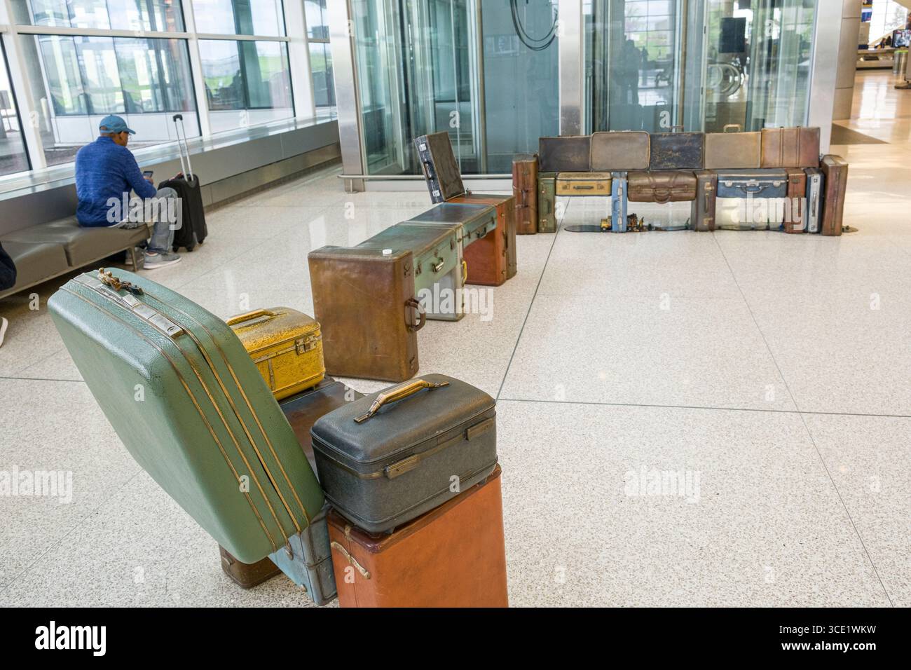 Art installation Baggage Claim by Ron Baron in the Indianapolis ...