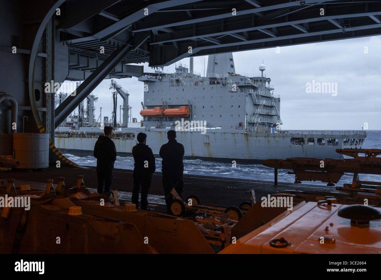 Nimitz Sailors Observe The USNS Henry J Kaiser During Refueling At Sea ...