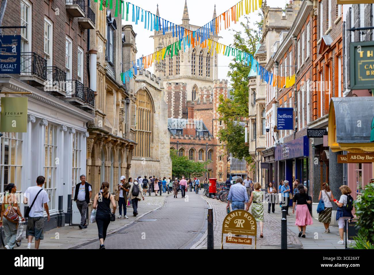 Cambridge,England, shops and retail stores along Trinity street in the ...