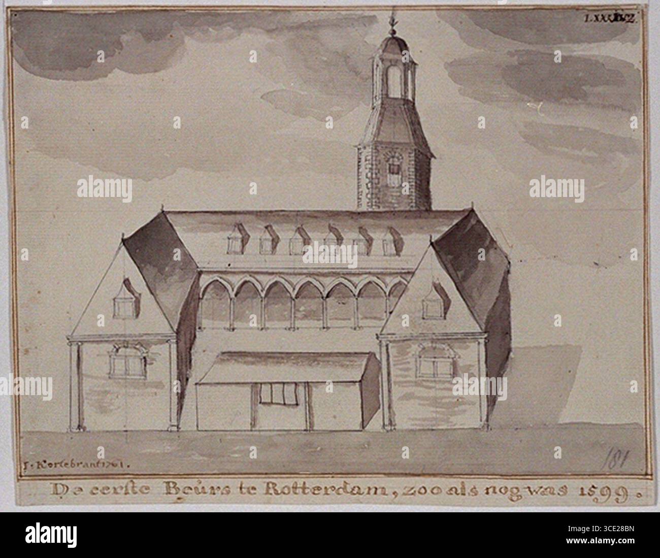 NL-RtSA 4080 RI-1003-01 - De Beurs aan het Haringvliet, gezien vanuit het noorden. (naar de ...