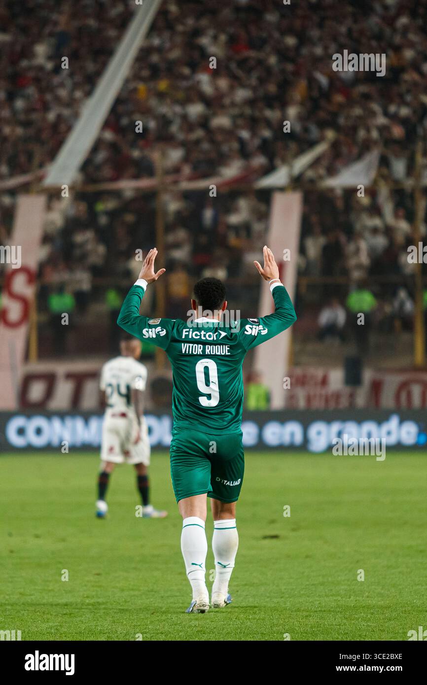 Lima, Peru - August 14: Vitor Roque of SE Palmeiras (C) celebrates his ...
