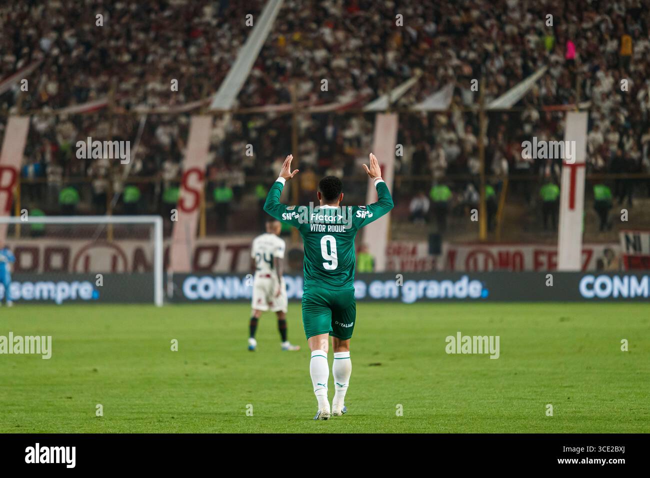 Lima, Peru - August 14: Vitor Roque of SE Palmeiras (C) celebrates his ...