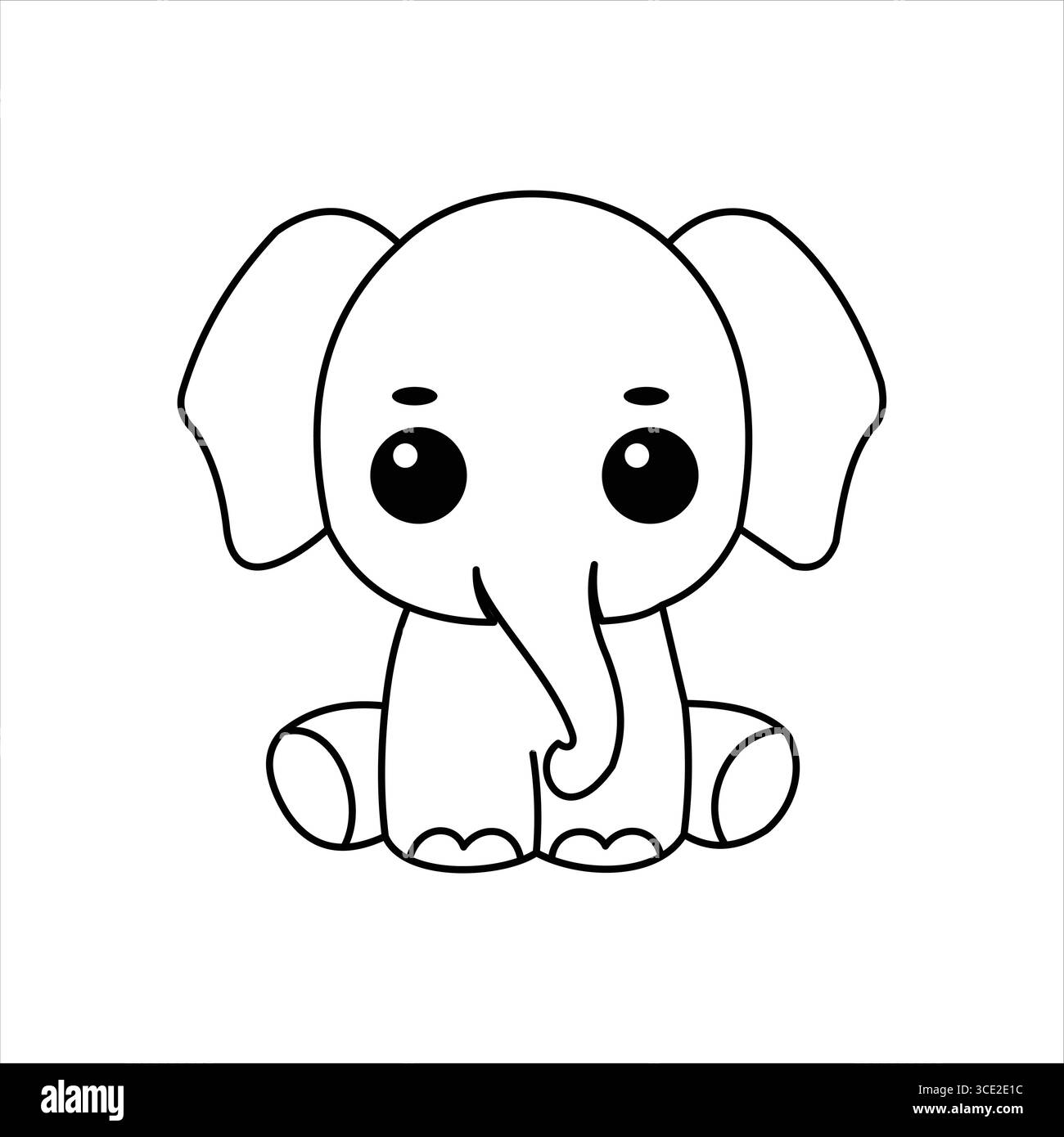 Elephant line art design Black and White Stock Photos & Images - Alamy