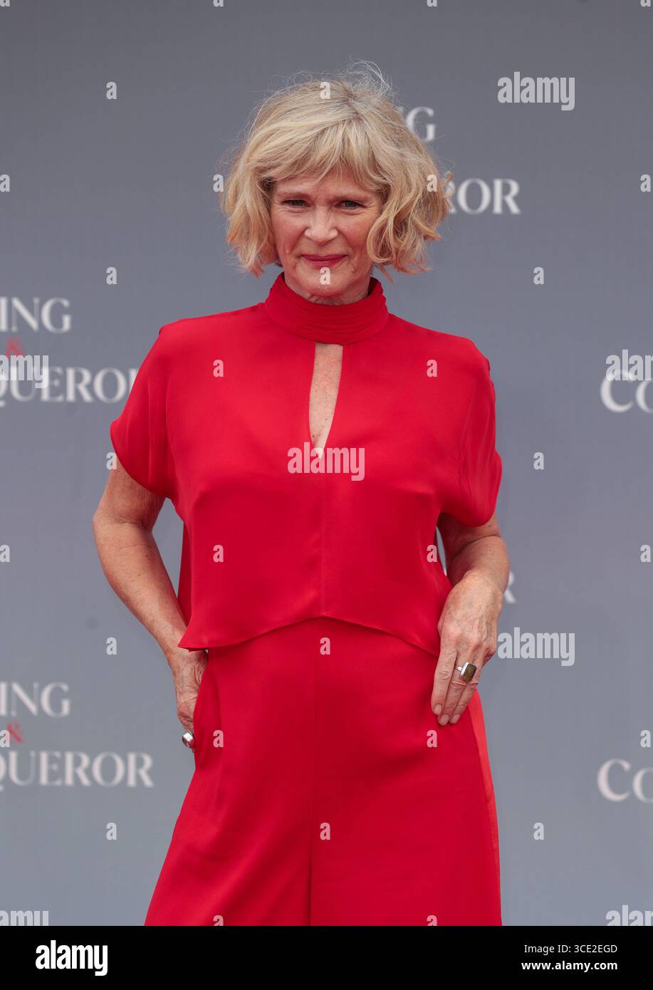 Clare Holman seen attending the global premiere of "King & Conqueror ...