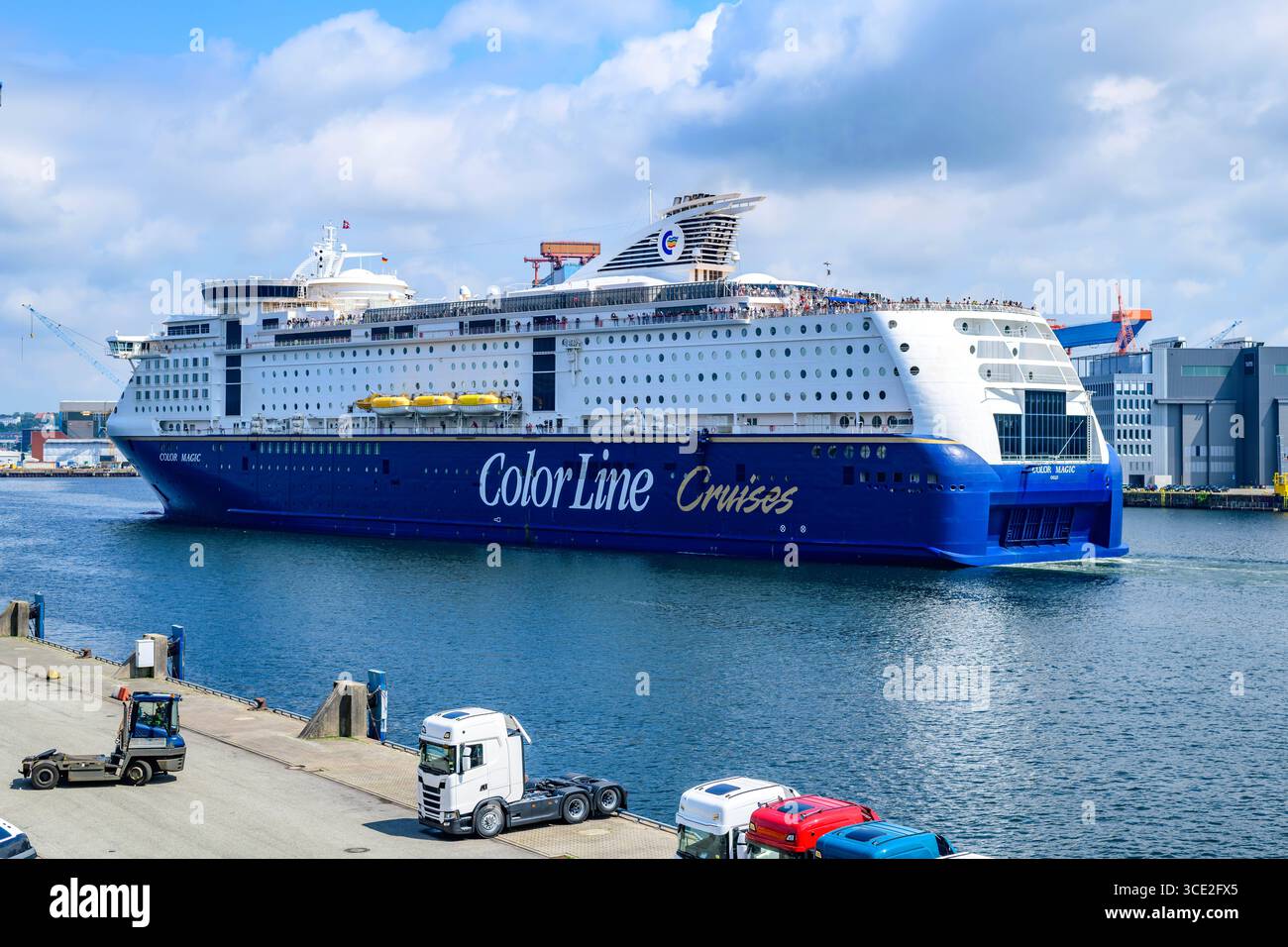 kiel, 17 july 2025, ferry boat color magic leaving the harbour in ...