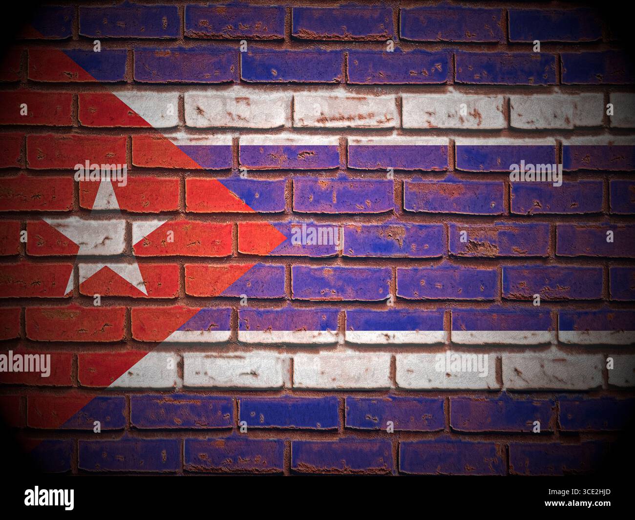 Old brick wall Cuba flag background. 3d illustration Stock Photo - Alamy