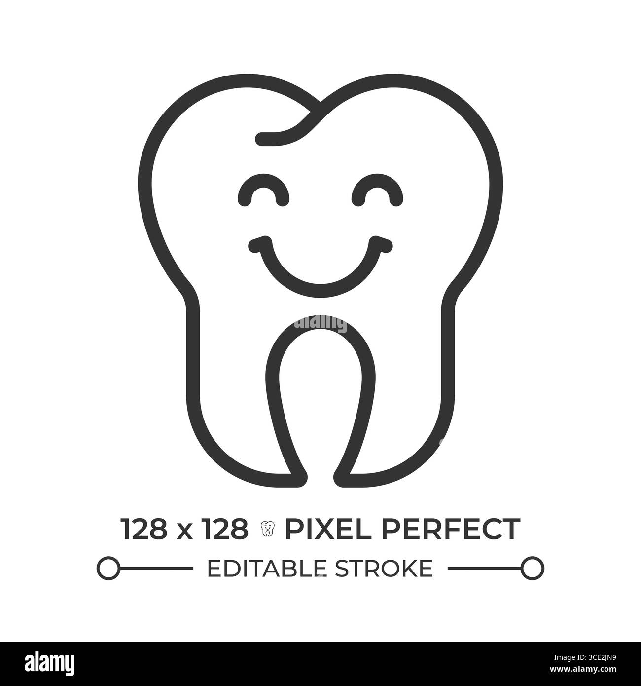 Healthy tooth pixel perfect line icon Stock Vector Image & Art - Alamy