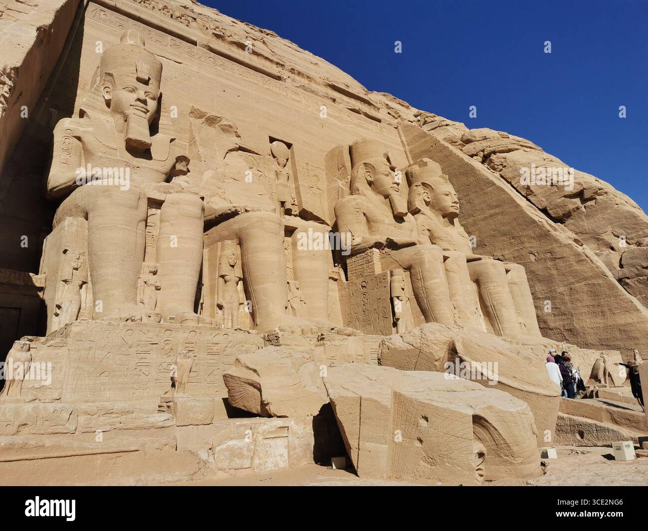 Temple of Ramses II, Abu Simbel, Egypt. Ancient rock-cut statues ...