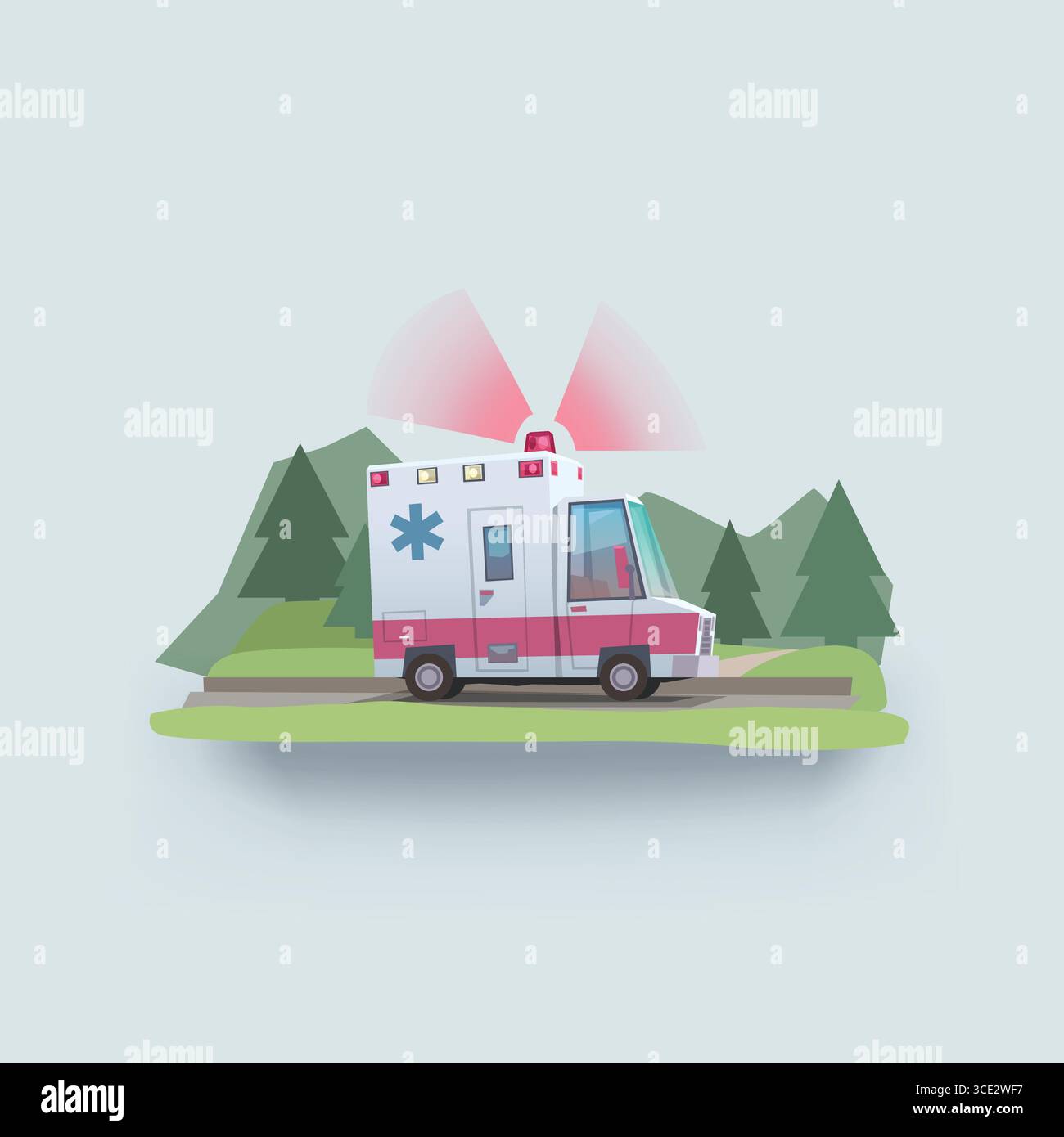 an emergency medical vehicle in cartoon design Stock Vector Image & Art ...