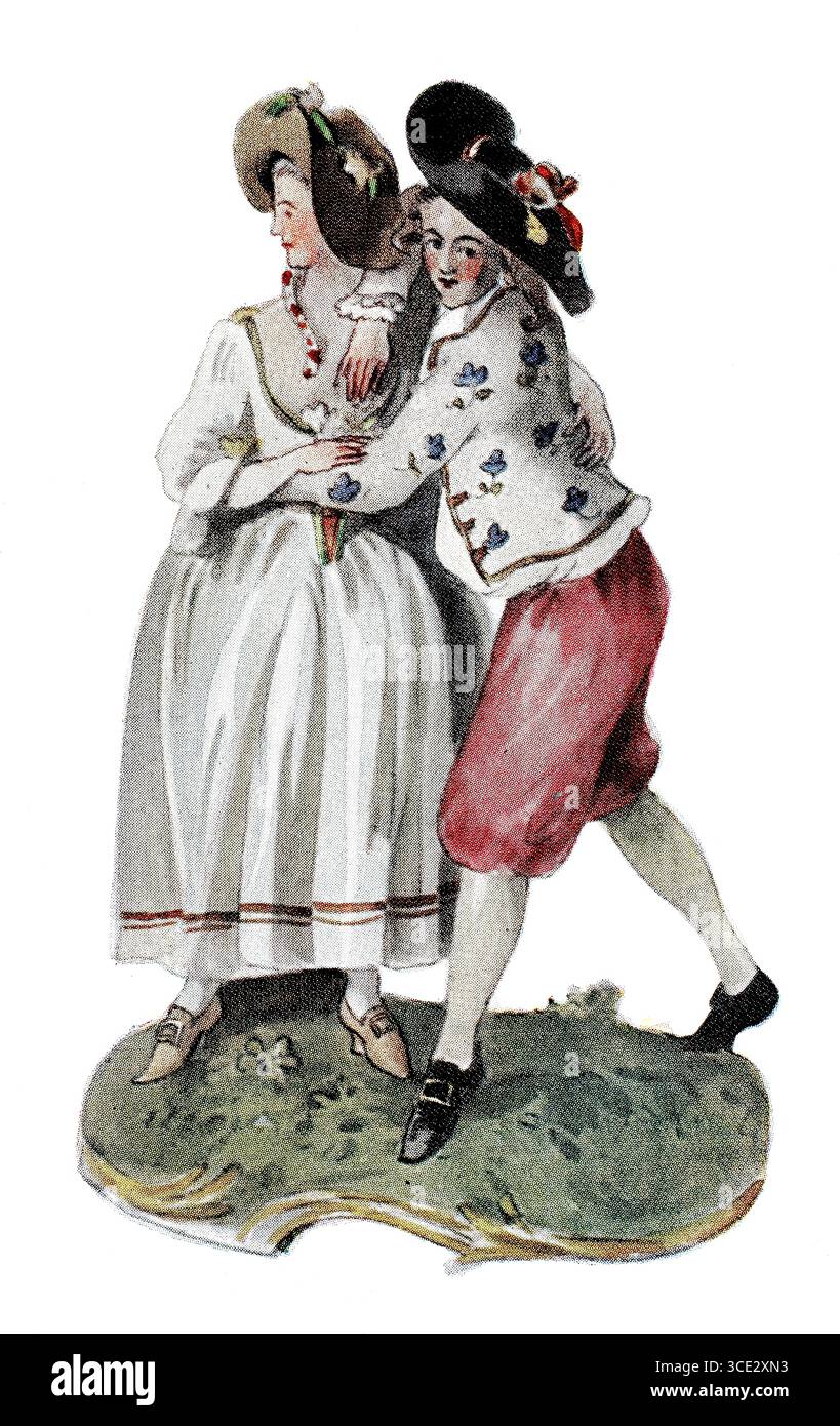 Costumes based on porcelain figurines in Germany and Austria, Rococo ...