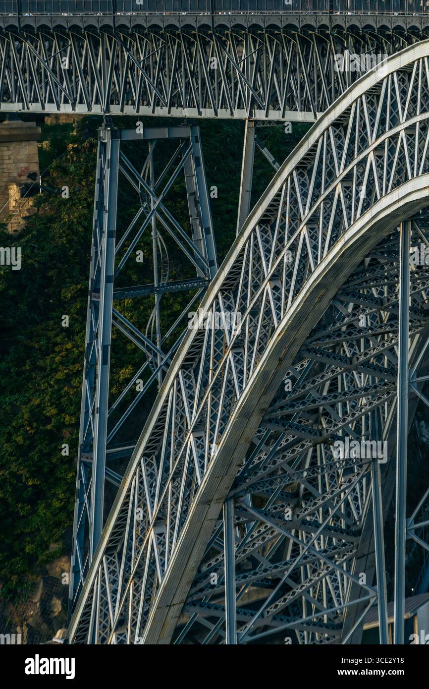 Close Up Detail Of Dom Luis I Bridge Iron Structure In Porto Portugal ...