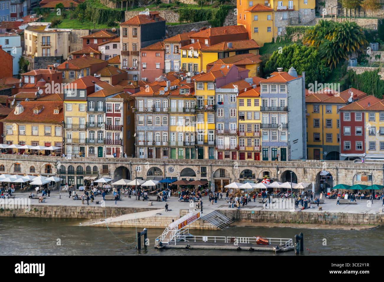 Porto Ribeira Waterfront With Colorful Traditional Buildings And ...