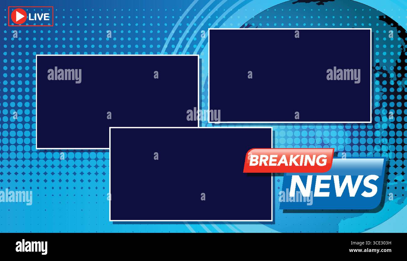 A vibrant vector illustration featuring a breaking news layout with ...