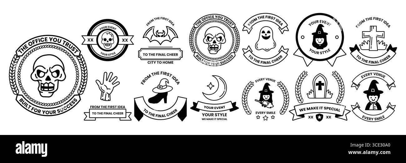 A Set of illustrations in Events and parties concept in line style ...