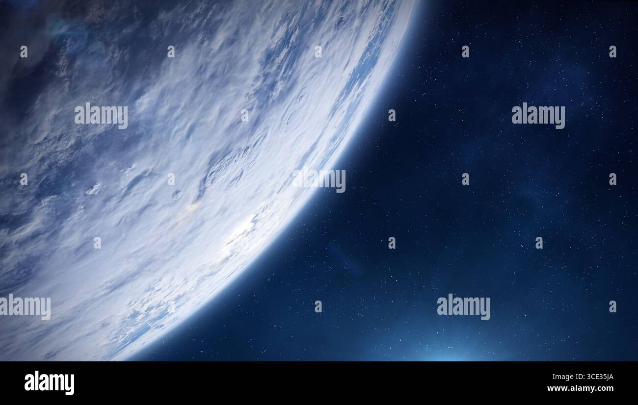 Earth in the space. This stunning planet Earth with world ocean and ...