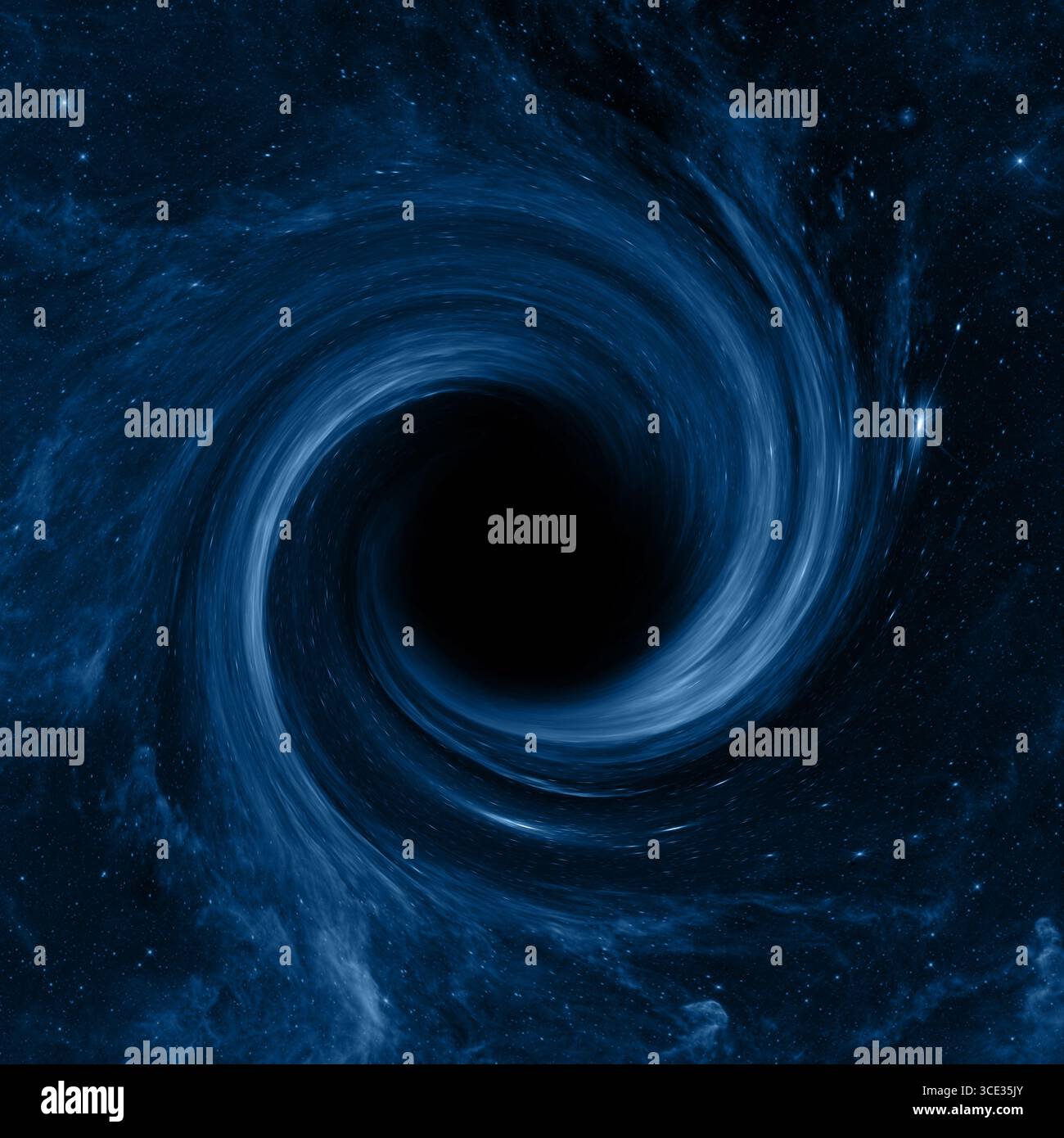 Black hole devours galaxy and stars. Black hole, nebula and galaxy in ...