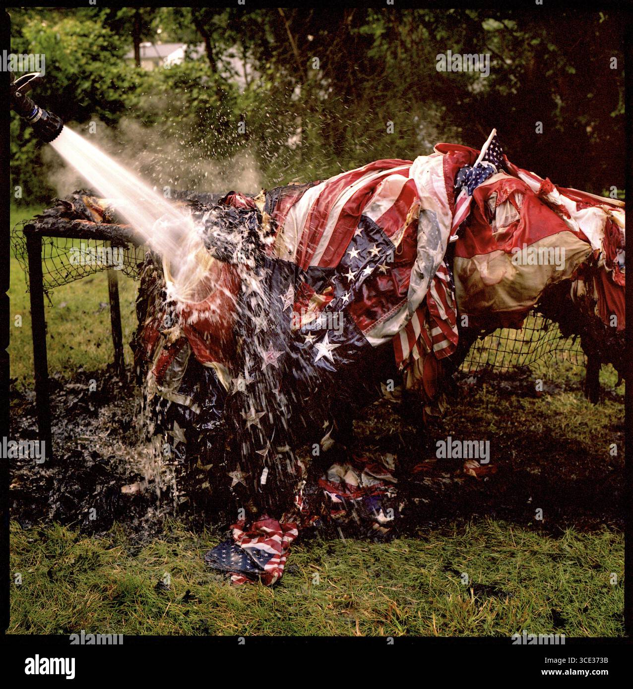 Flag retirement ceremony during hi-res stock photography and images - Alamy