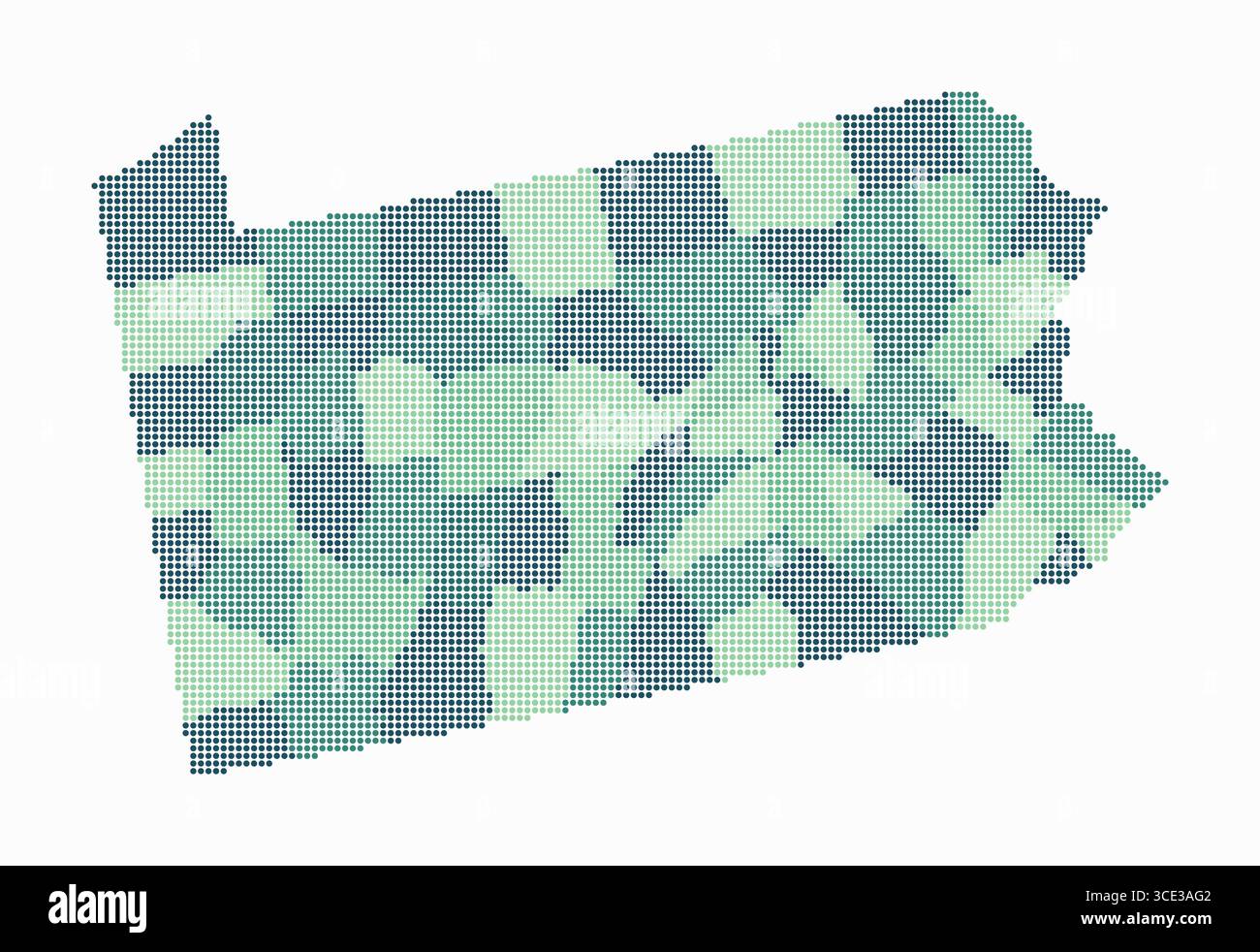 Pennsylvania dotted map. Digital style map of the state on white ...