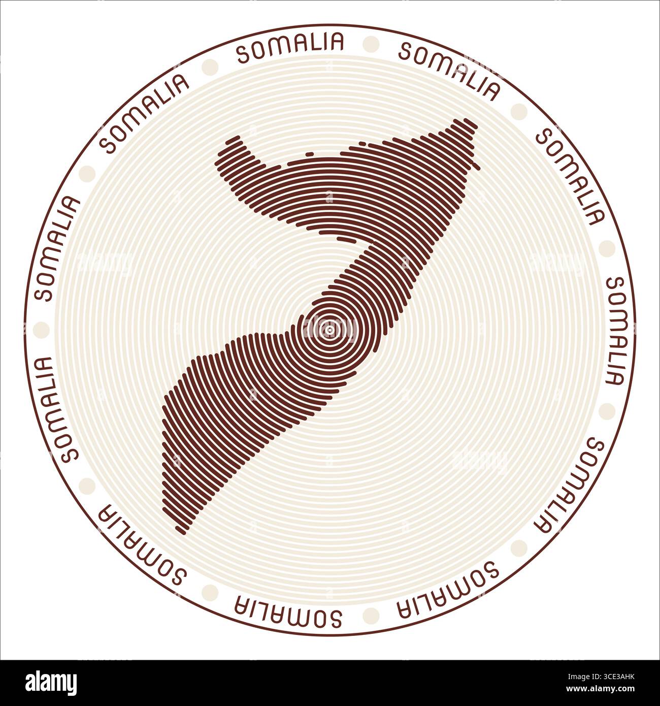 Somalia round logo design. Country shape build of rings. Somalia text ...
