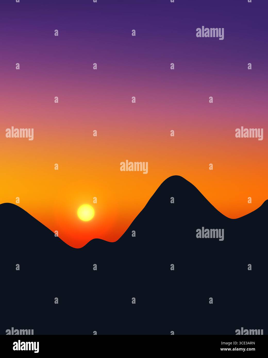 Vibrant tranquil evening view Stock Vector Images - Alamy