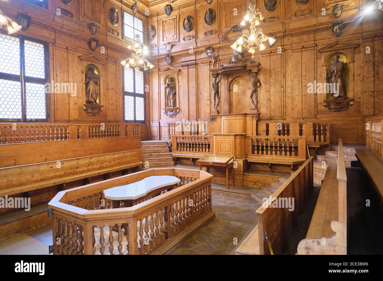 Main marble table for dissection.In the Teatro Anatomico, anatomy ...