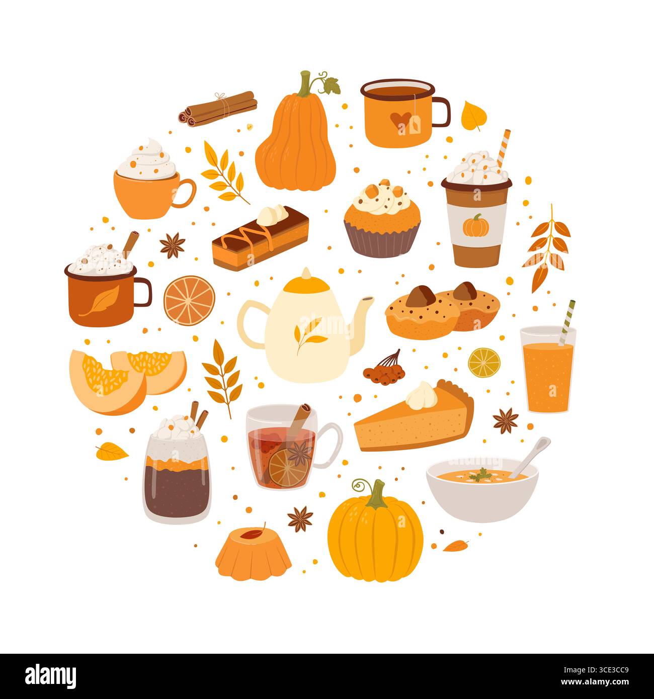 Fall seasonal drinks thanksgiving Stock Vector Images - Alamy