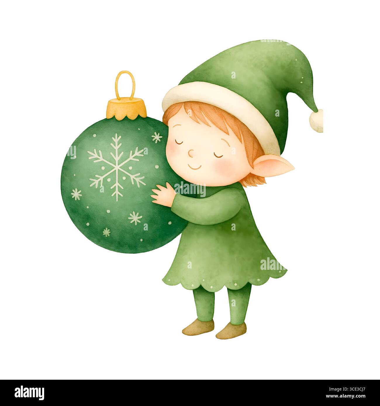 Cute Christmas Elf Illustration, Festive Holiday Helper Character ...